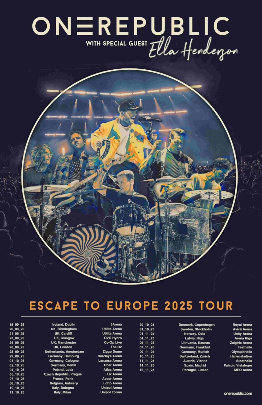 News: OneRepublic Announce ‘Escape To Europe’ UK/EU Arena 2025 Tour