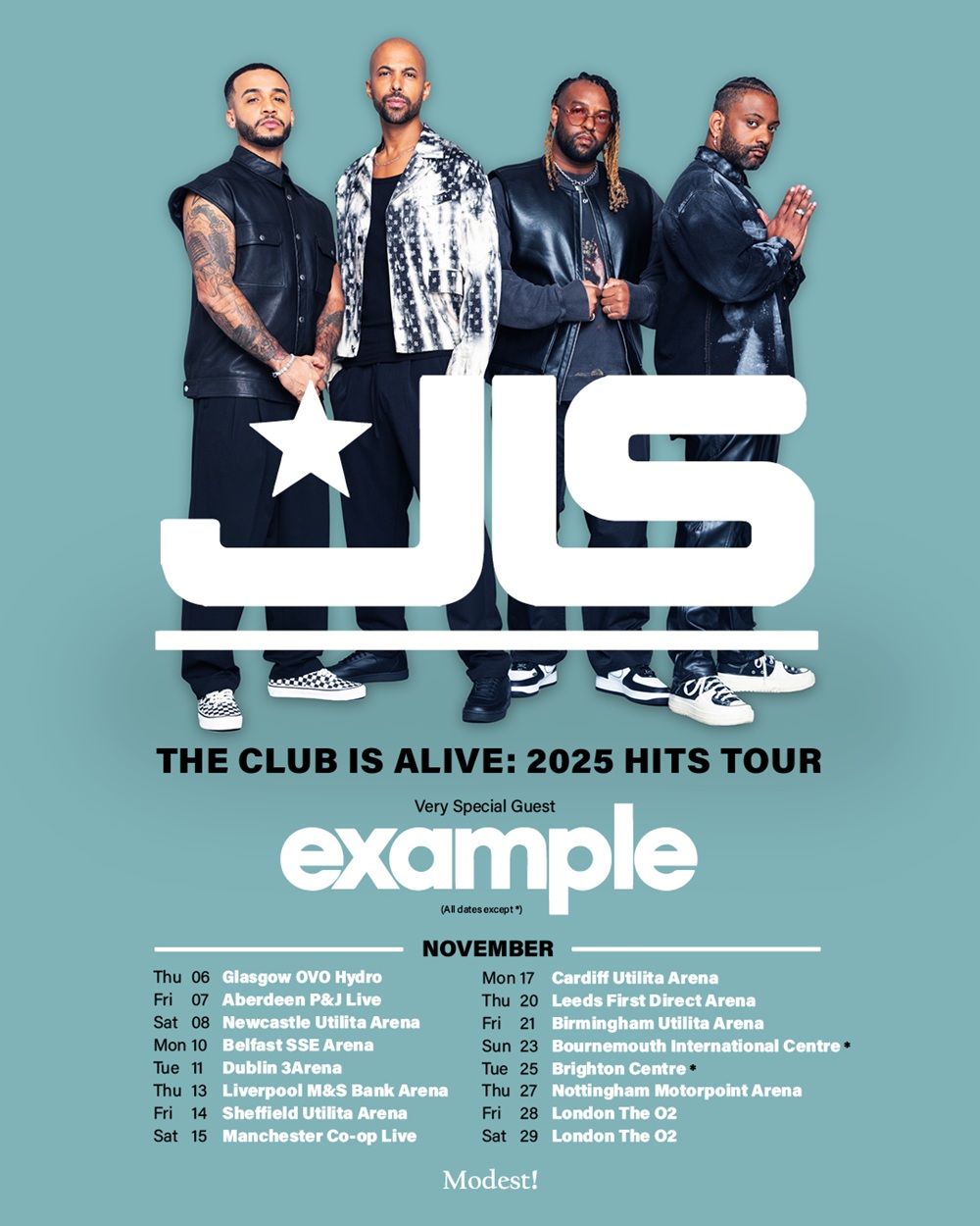 News: JLS Announce ‘The Club Is Alive: 2025 Hits Tour’ with Special Guest Example